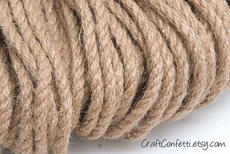 Jute twisted cord 6mm. Natural jute cord. Raw jute rope. | Etsy