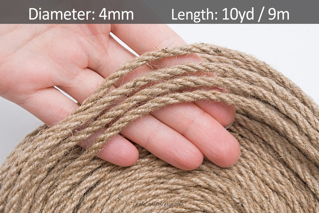 Jute Twisted Cord 4mm. Natural Jute Cord. Raw Jute Rope. - Etsy