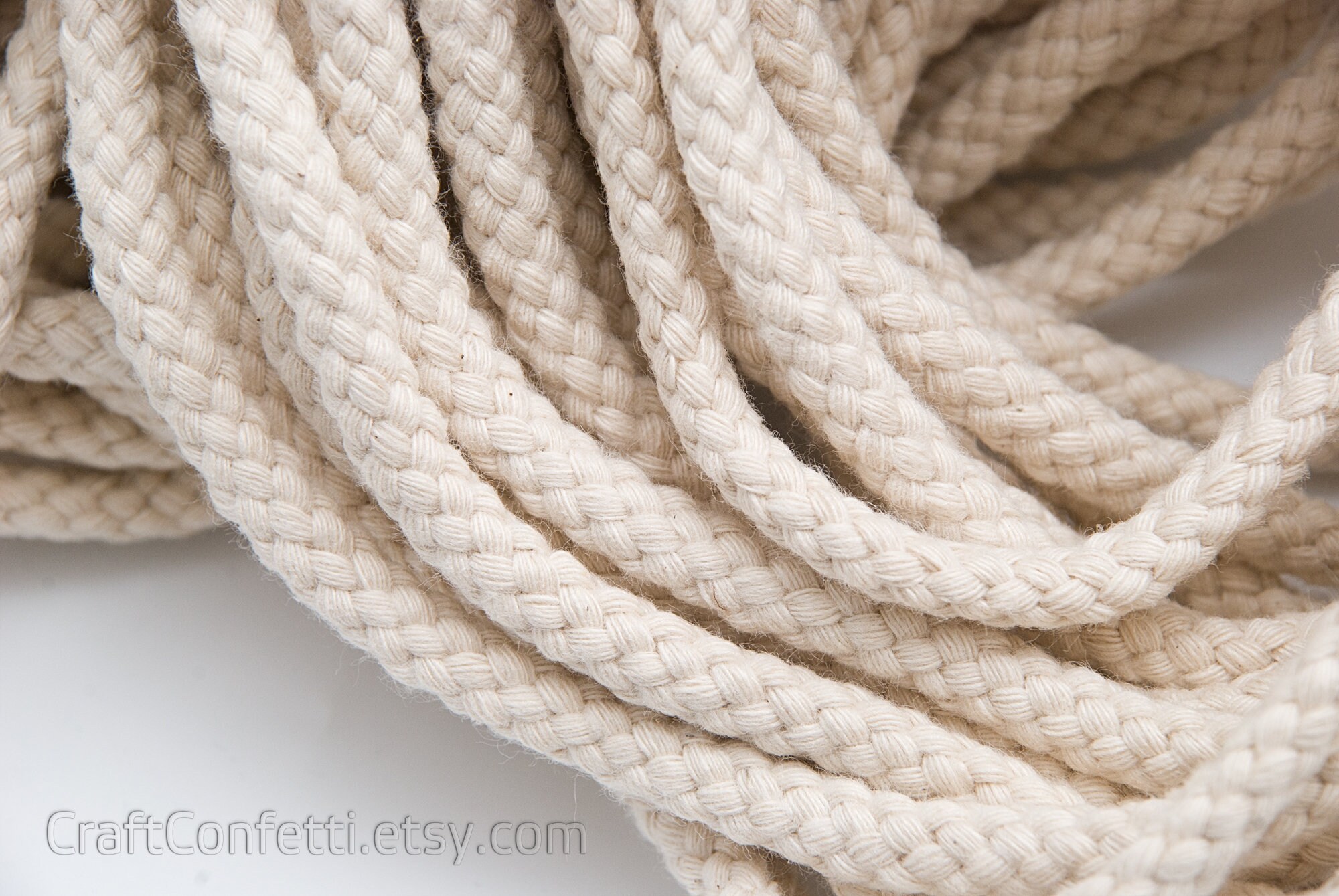 Ivory Cotton Rope 7mm. Macrame Braided Cord Accessories. - Etsy