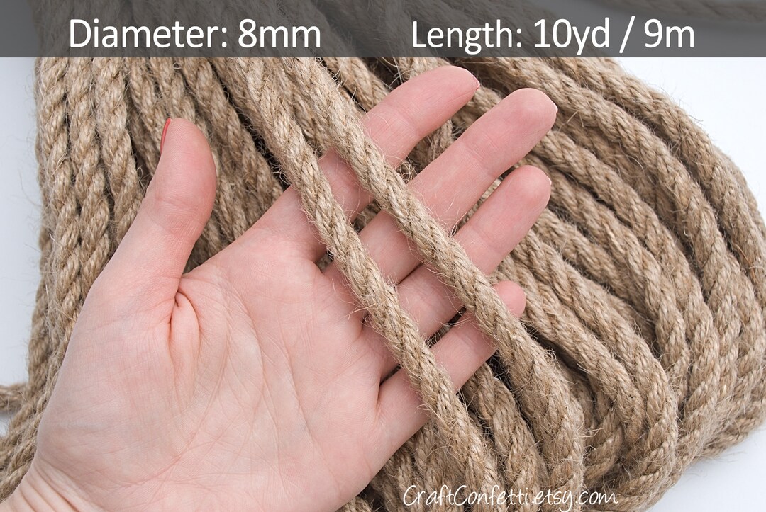 8mm Jute Rope 30ft Natural Jute Cord Plain Twine Craft - Etsy