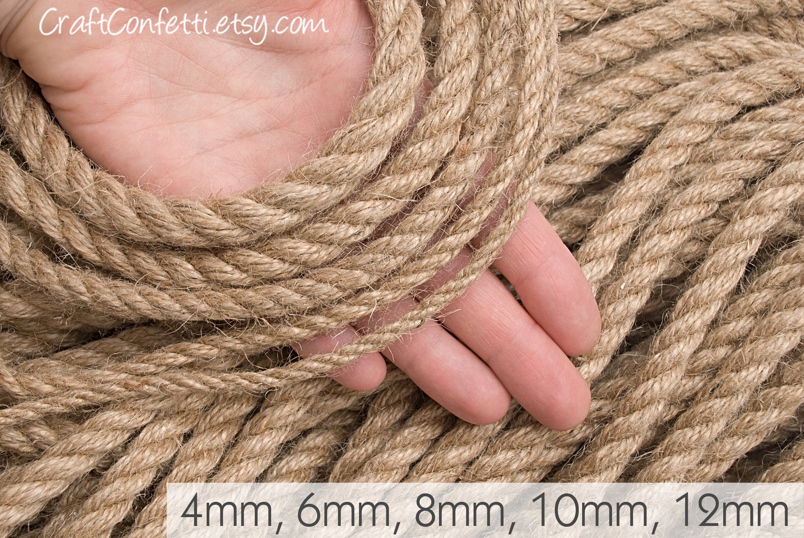 10mm Twisted jute сord 10yds Wall hanging crafting Macrame | Etsy