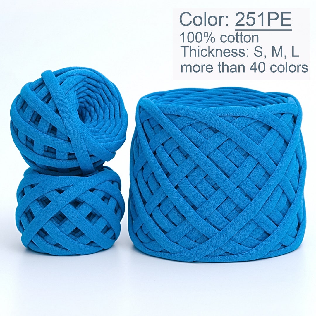 Mariner Blue T-shirt Yarn 10mtrs. Thick Cotton Fabric Yarn for Knitting ...