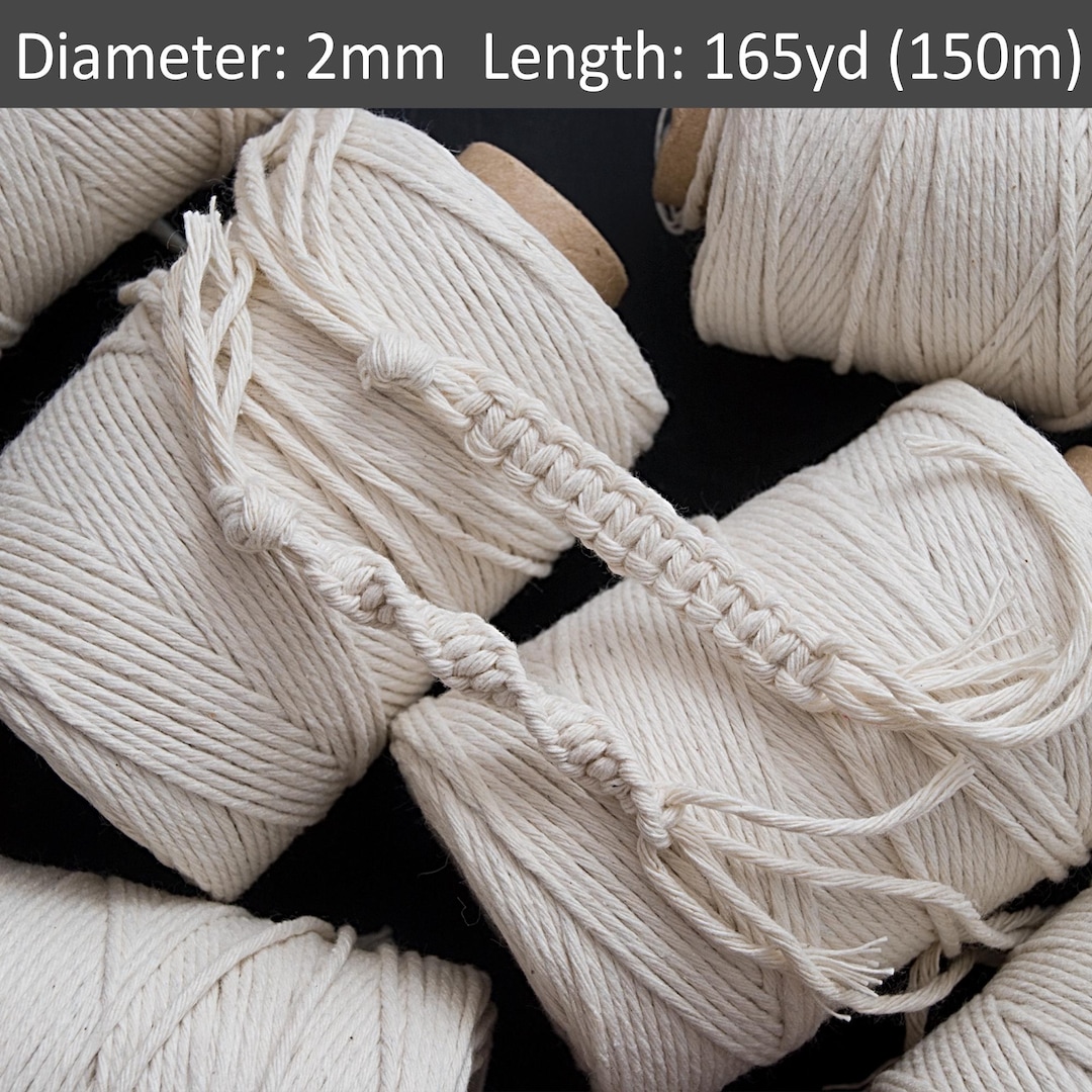 2mm Cotton Twine Full Skein, Single Strand Cotton Twine, Macrame String ...