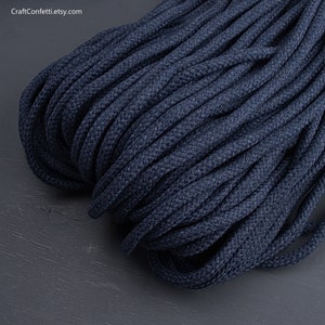 8mm Blue Braided Cotton Rope for Crafting, Home Decoration, Macrame ...