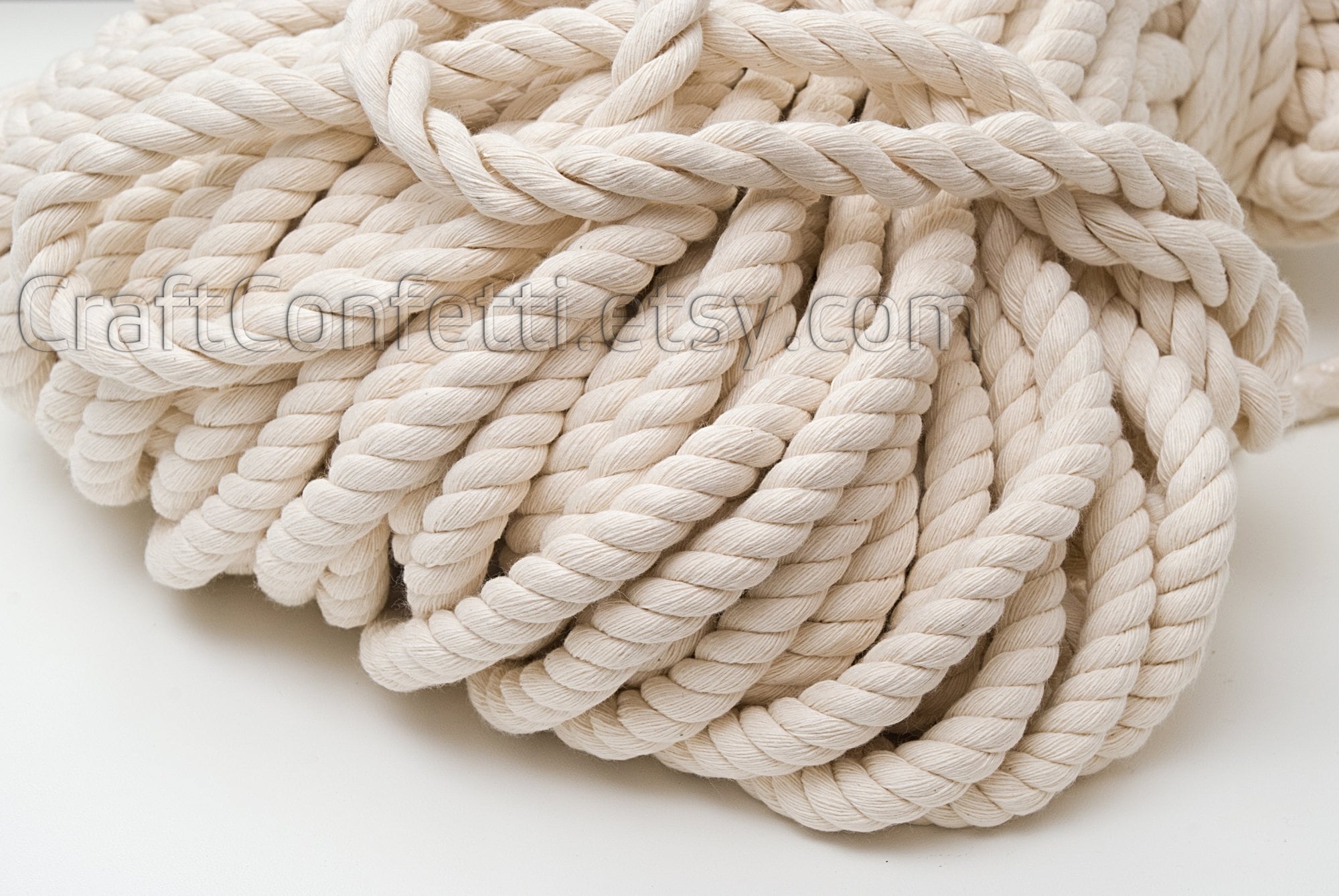 Beige Cotton Rope 12mm. Nautical Rope. Twisted Thick Rope. - Etsy