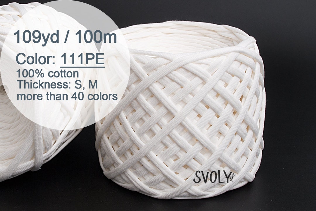 Cream White T-shirt Yarn 100m or 109yd Knitting Chunky Yarn - Etsy