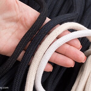 10mm Black Braided Rope 30ft, Thick Cotton Rope, Knotting Cord, Home ...