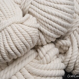 Twisted Cotton Rope 8mm, Beige Planthanger Rope, Nautical Decor ...