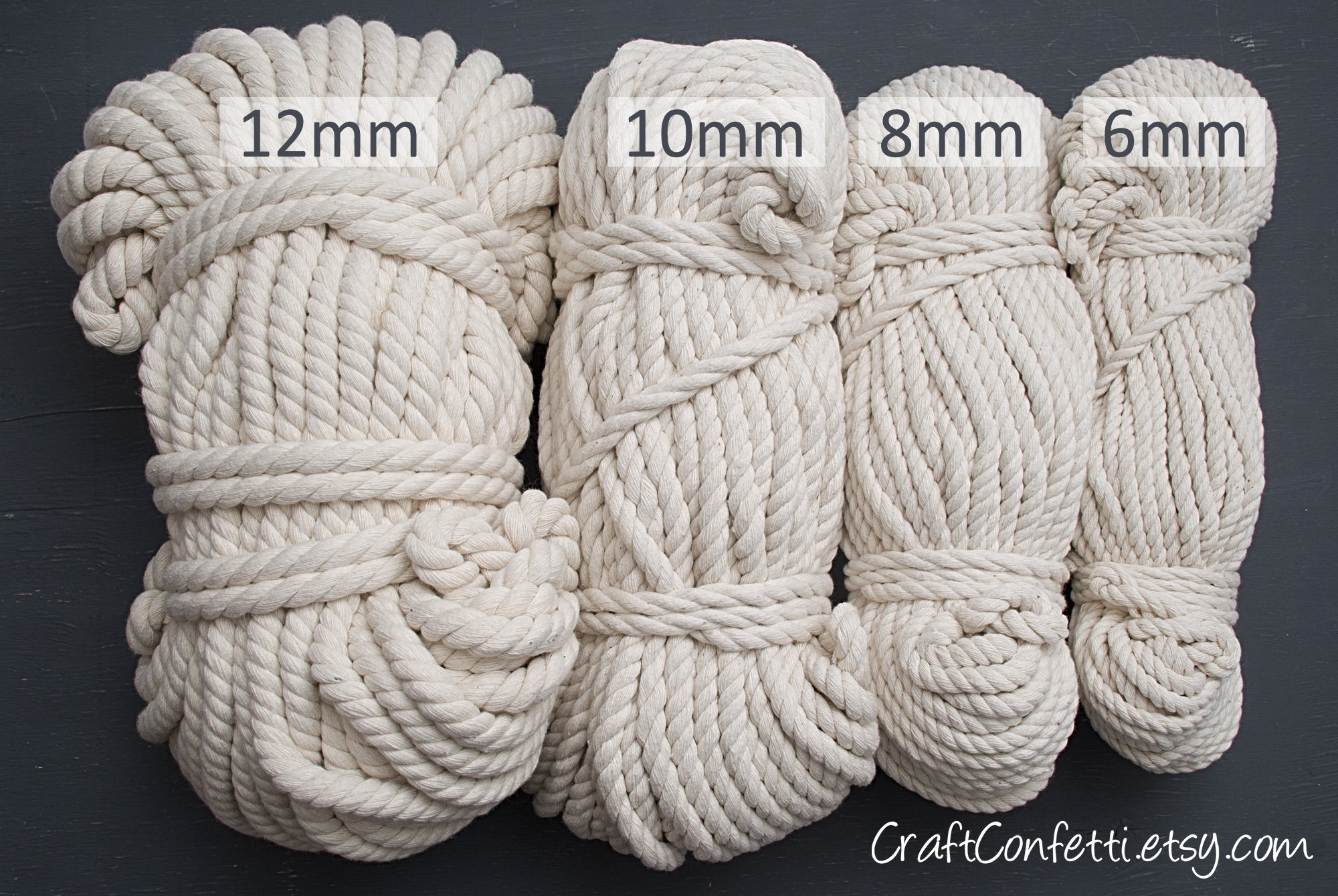 Beige Cotton Rope 12mm. Nautical Rope. Twisted Thick Rope. - Etsy
