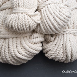 Twisted Cotton Rope 8mm, Beige Planthanger Rope, Nautical Decor ...