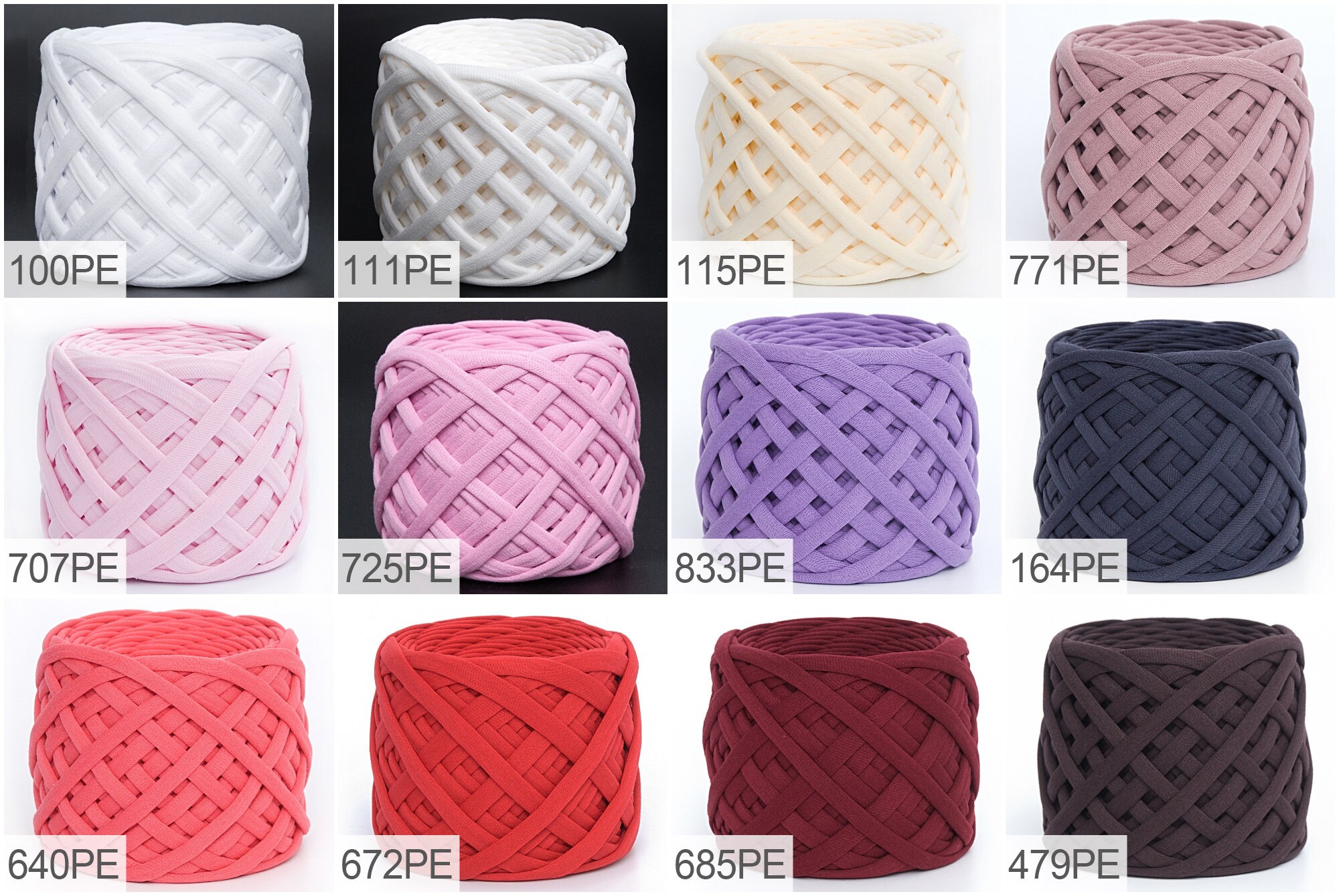 T-shirt Yarn 7-9mm 109yds or 100m for Crochet and Knitting Basket, Rug ...