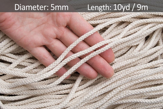 5mm Ivory Macrame Cord 30ft Natural Color Braided Cord 100% - Etsy