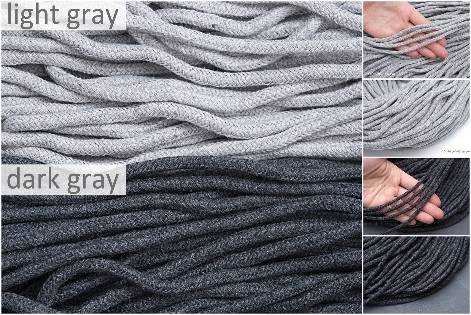 5mm Black braided cord 10yards Cotton cord by the yard | Etsy