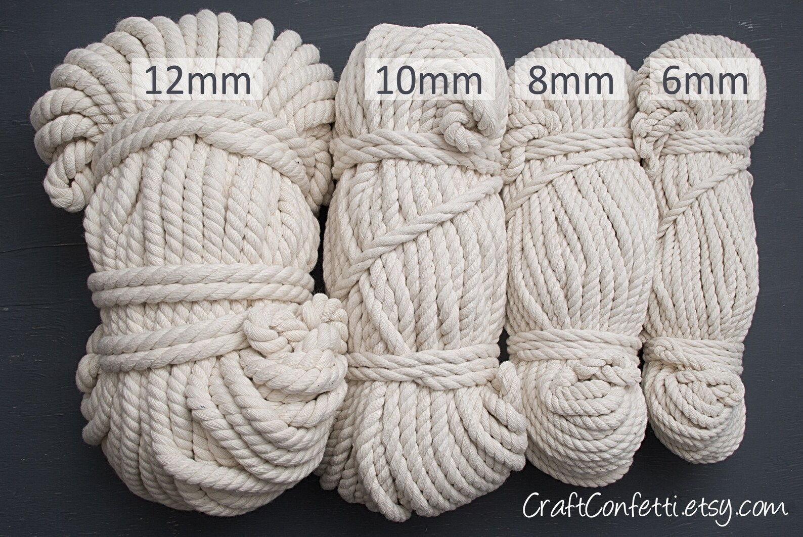 Twisted Cotton Rope 8mm Beige Planthanger Rope Nautical - Etsy