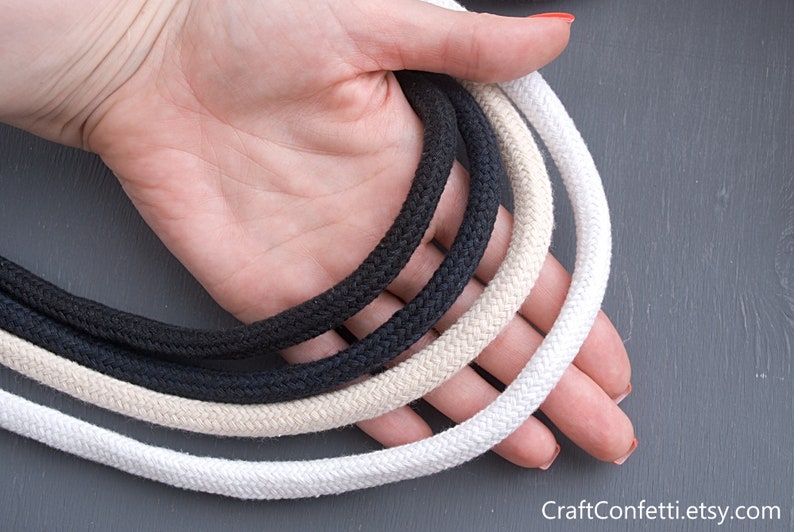 10mm Black braided rope 30ft Thick cotton rope Knotting | Etsy