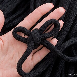 10mm Black Braided Rope 30ft, Thick Cotton Rope, Knotting Cord, Home ...