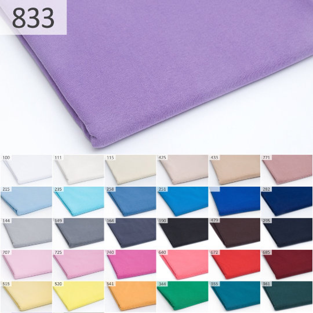 Purple Knit Fabric by the 1/2 Yard, Cotton Fabric for Clothing, Sew ...