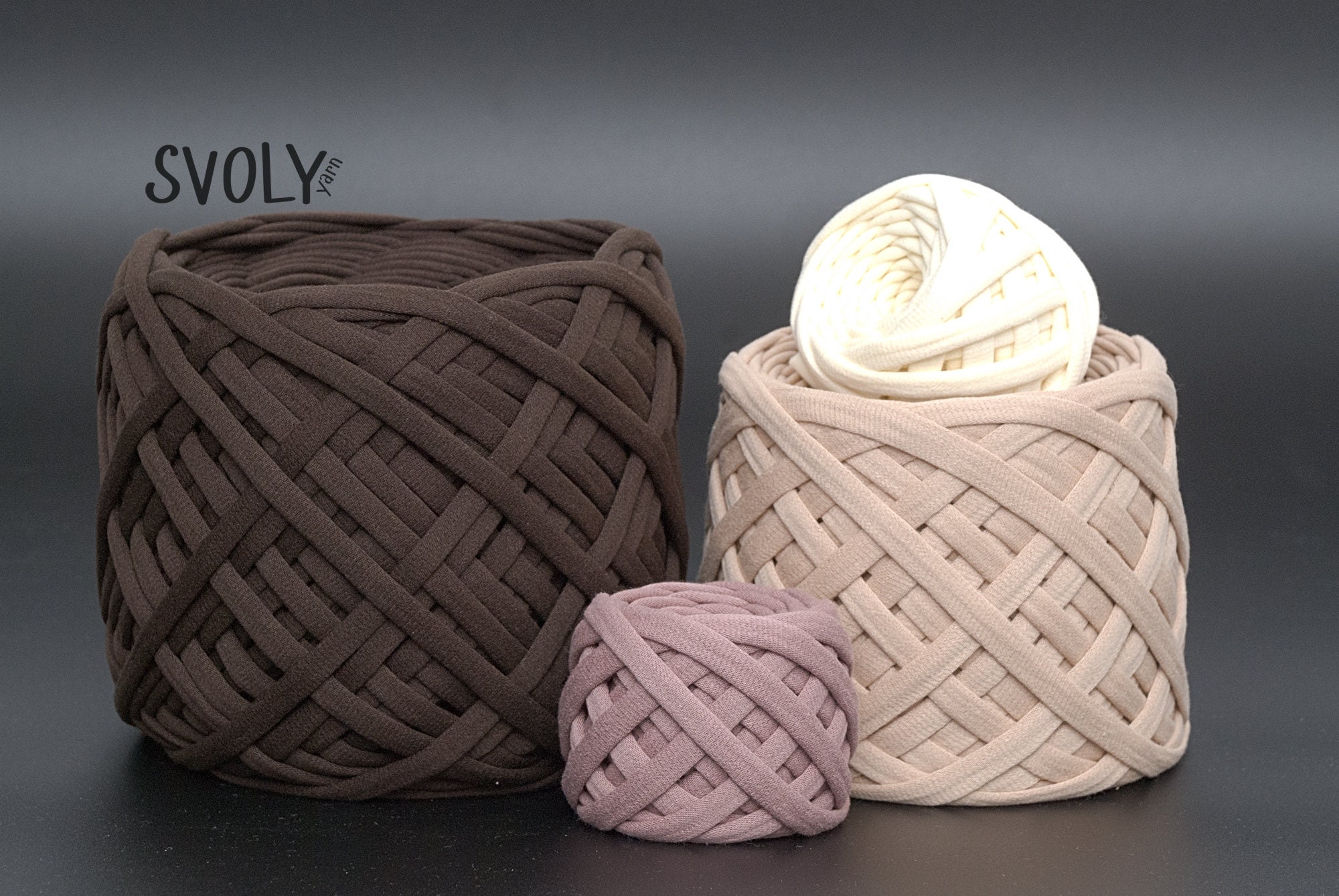 Brown Tshirt Yarn Coffee Beans Spaghetti Yarn Fabric Ribbon - Etsy