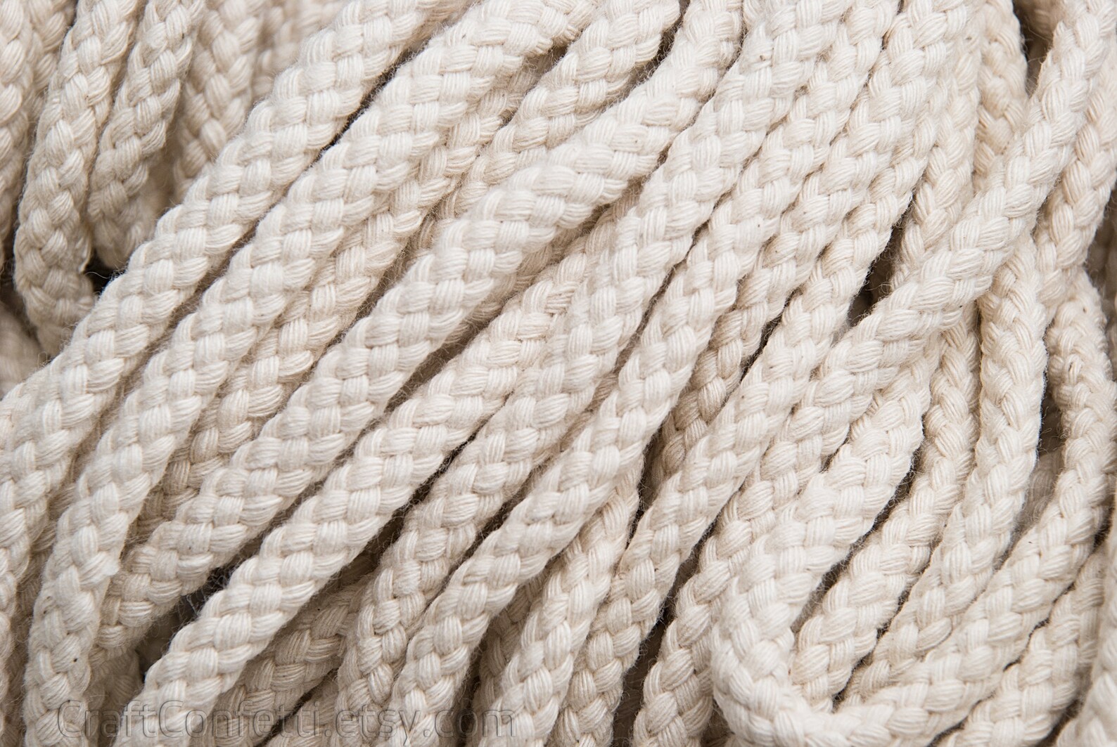 Ivory Cotton Rope 7mm. Macrame Braided Cord Accessories. - Etsy