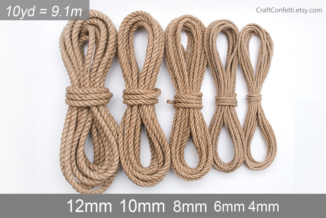 10mm Twisted jute сord 10yds Wall hanging crafting Macrame | Etsy