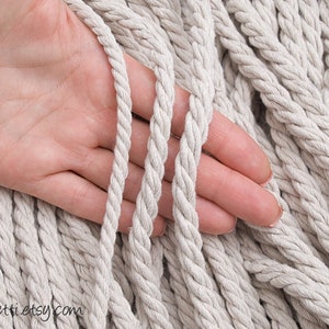 10mm Raw Beige Twisted Rope 30ft, Macrame Rope, Knotting Cord, Natural ...