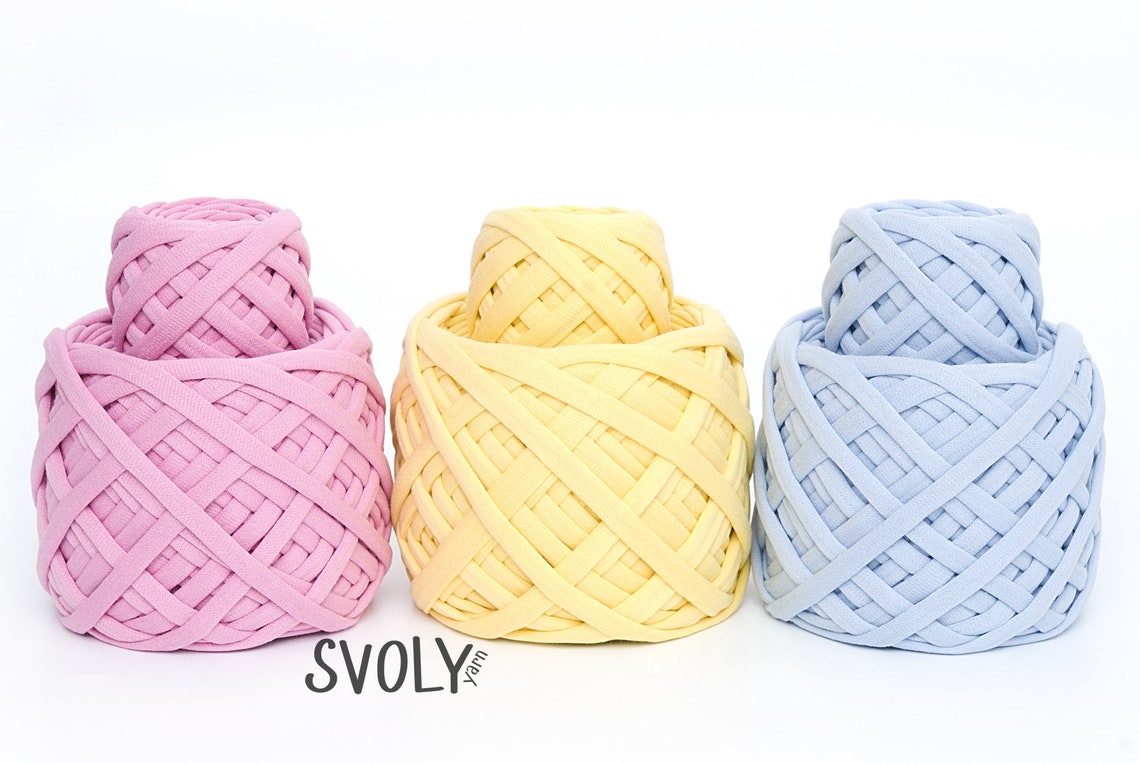 Pale Yellow Tshirt Yarn. Chunky Cotton Yarn. Crochet Yarn. - Etsy