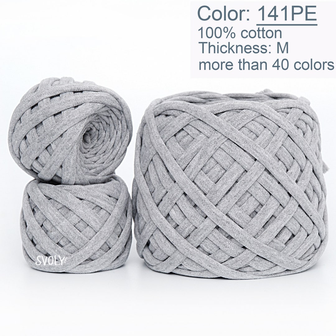 Light Gray Melange Tshirt Yarn. Super Bulky Fabric Yarn for Home Decor ...