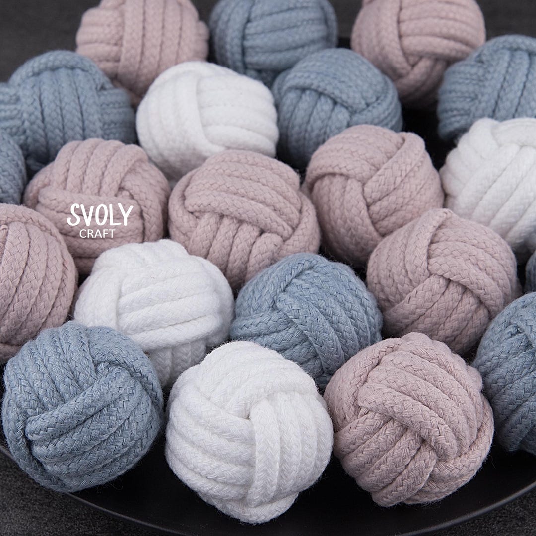4cm Macrame Monkey Fist –10pcs - Ready-to-use Decorative Knot, Nautical ...