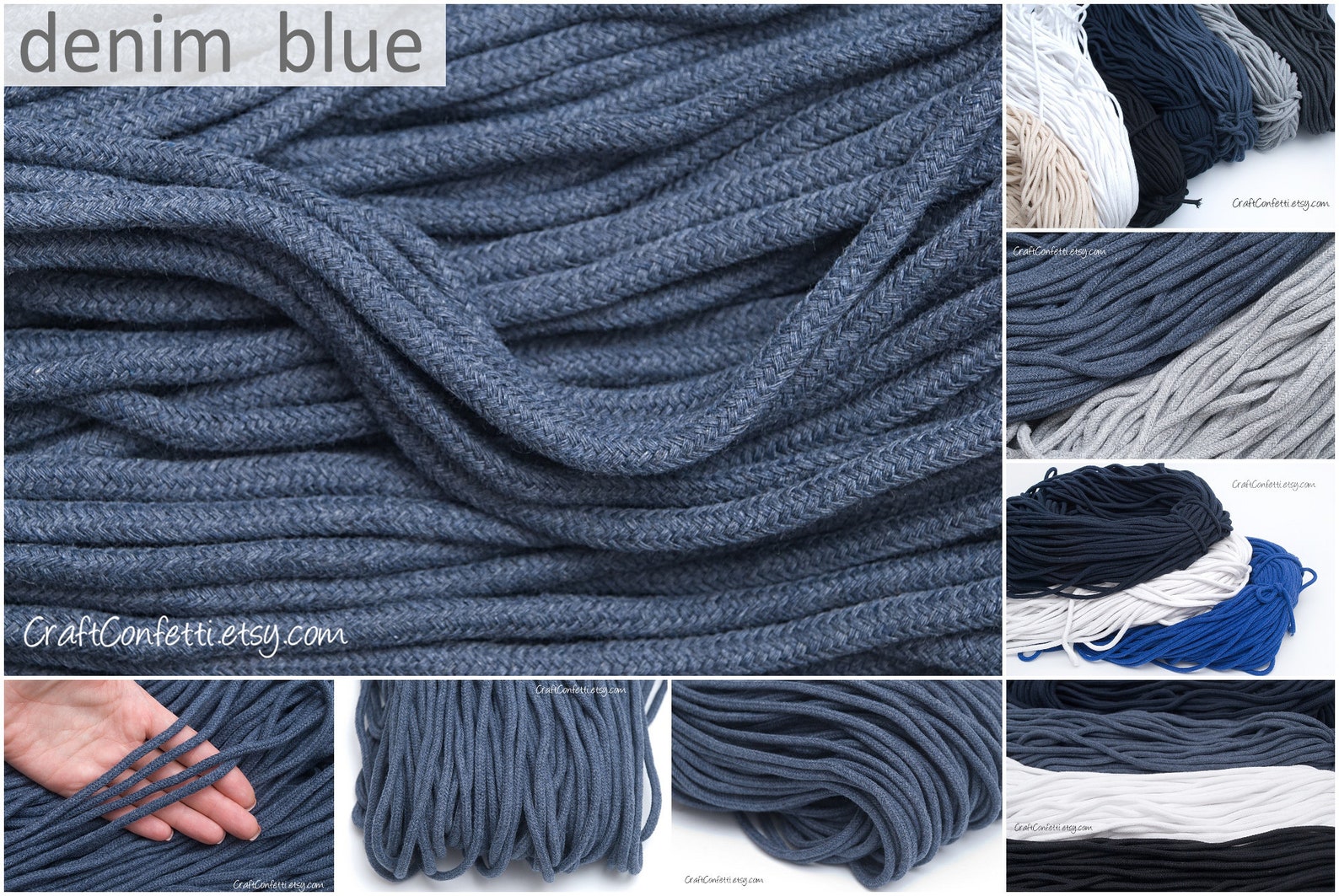 5mm Black braided cord 10yards Cotton cord by the yard | Etsy