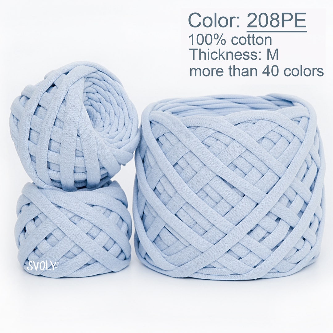 Powder Blue T-shirt Yarn 10mtrs. Light Blue Chunky Fabric Yarn for Home ...