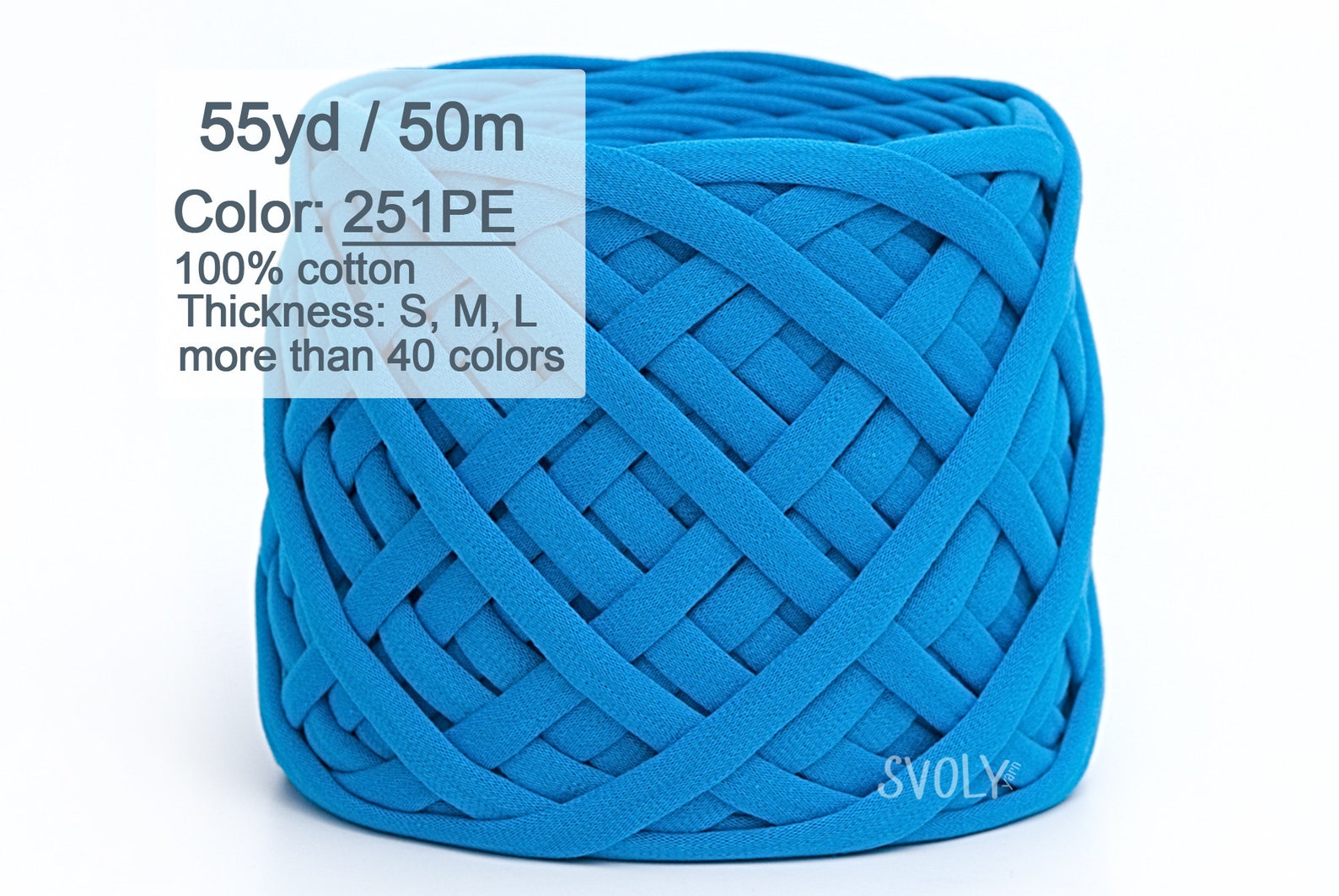 Mariner Blue Tshirt Yarn 50m or 55yd Carpet Yarn Knitting - Etsy