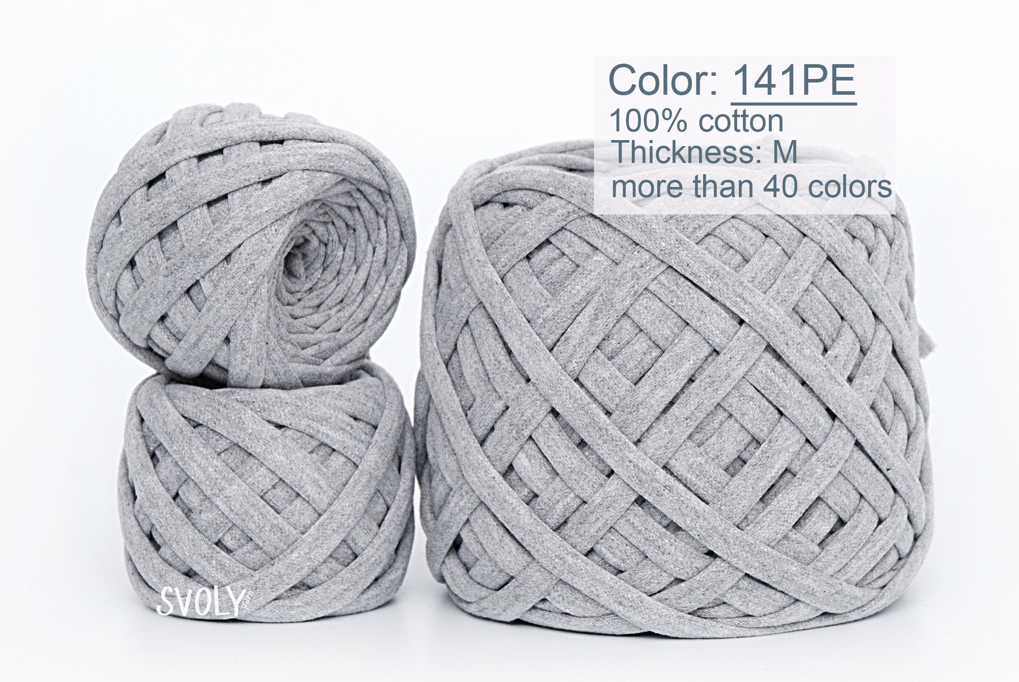 Light Gray Melange Tshirt Yarn. Super Bulky Fabric Yarn. - Etsy