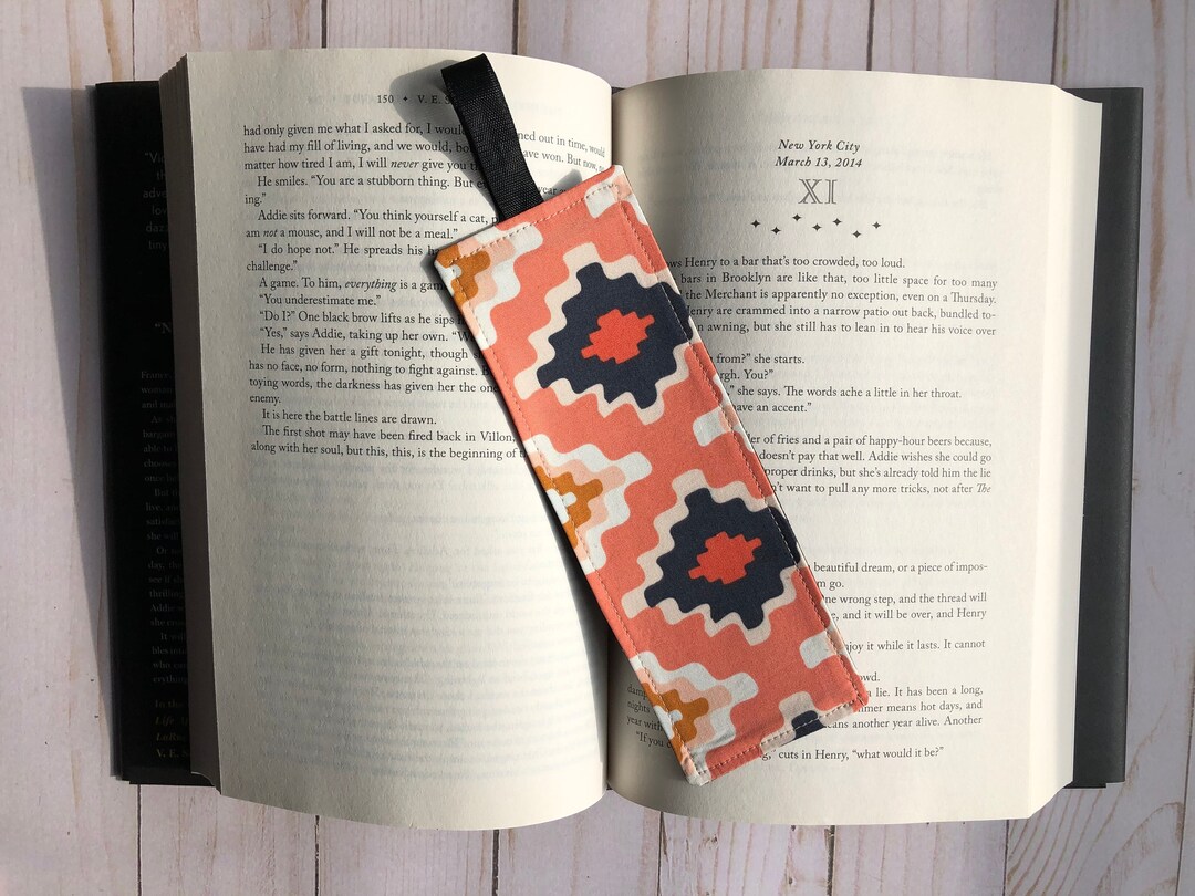 NATIVE TAPESTRY Geometric Fabric Bookmark Bookmark With Tab - Etsy