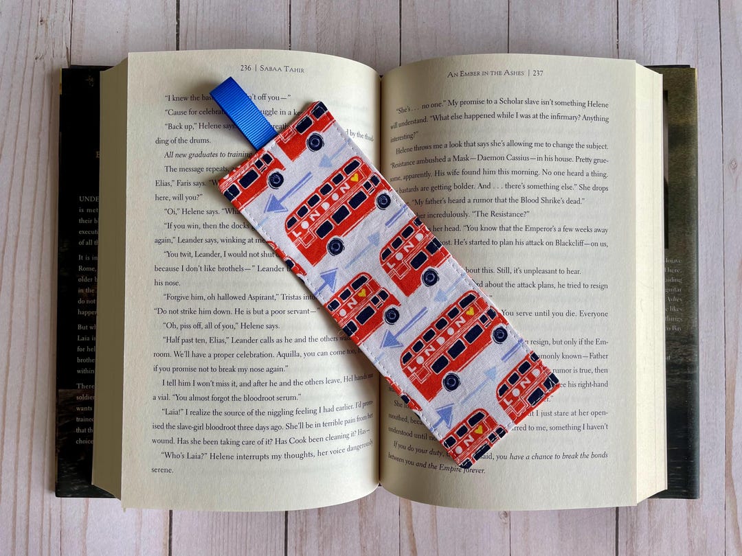 LONDON BUS, Travel, Tourist Fabric Bookmark, Bookmark With Tab ...