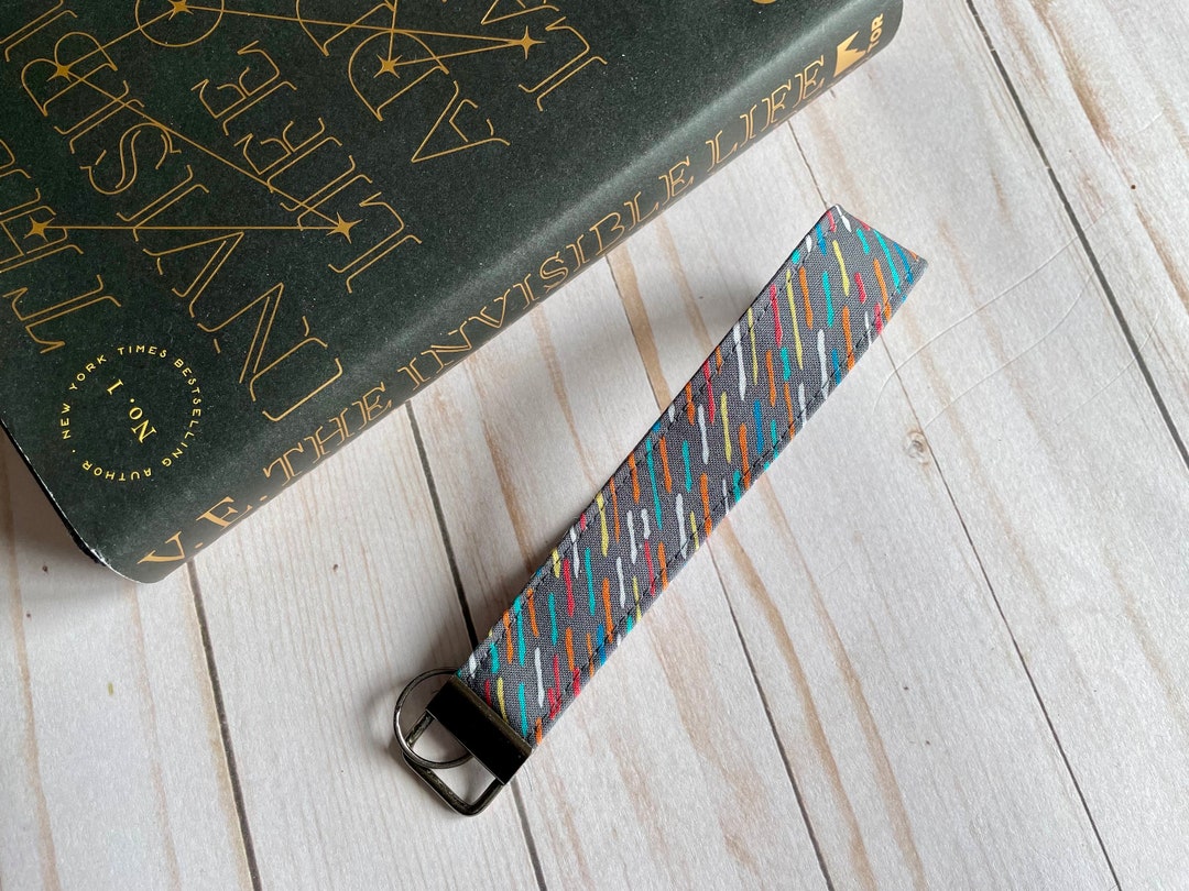STRIPES, LINES, SHAPES Fabric Wristlet Keychain, Key Fob, Key Holder ...