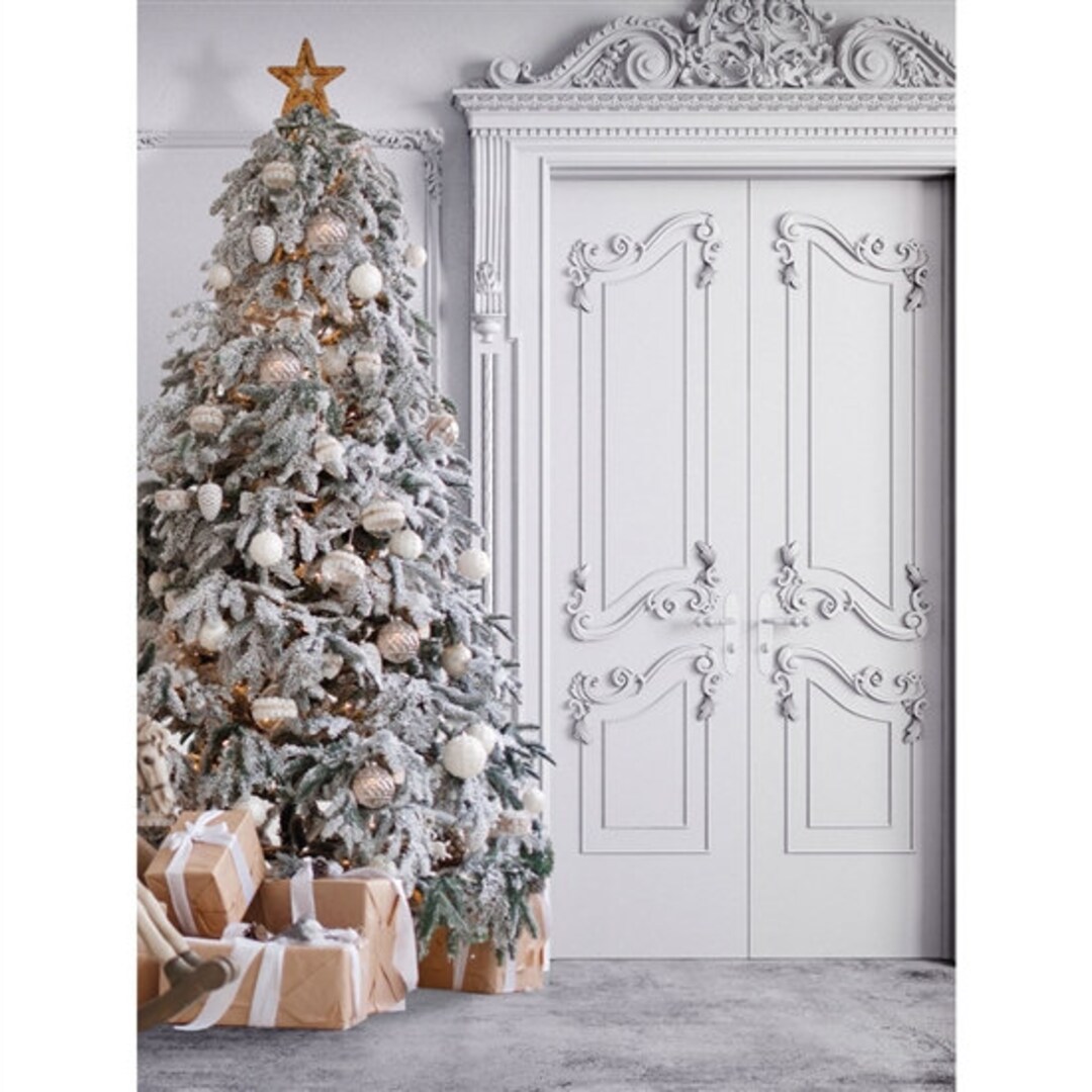 Christmas Tree Backdrop Christmas Photo Background White - Etsy