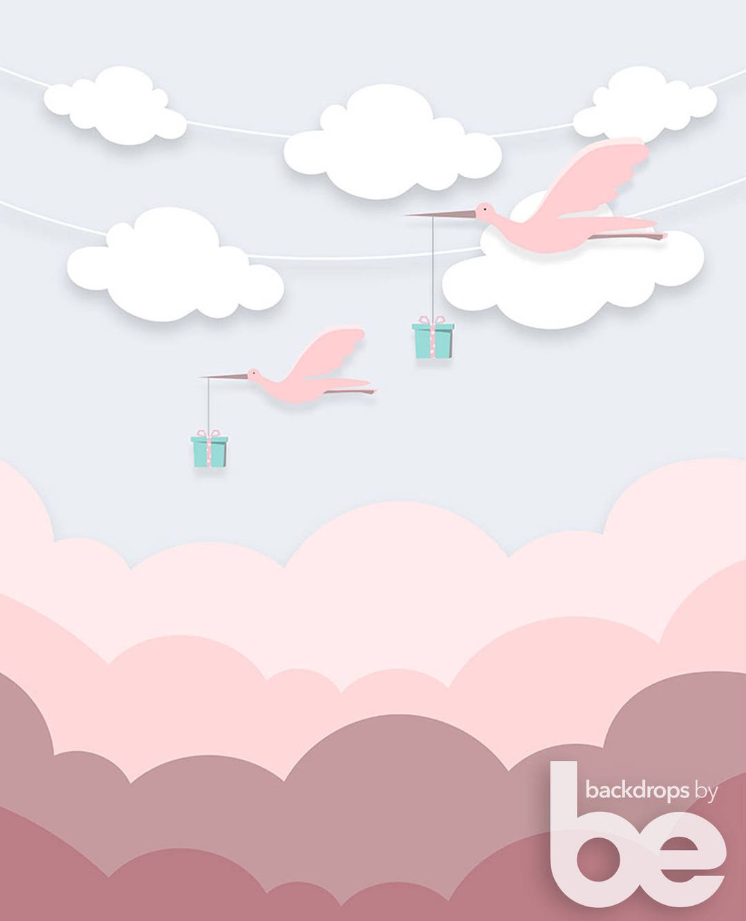 Storks Baby Shower Photo Backdrop / Banner / Table Backdrop - Etsy