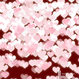 Pink Hearts on Red Bokeh Valentine's Day Photography Backdrop VAL-VS ...
