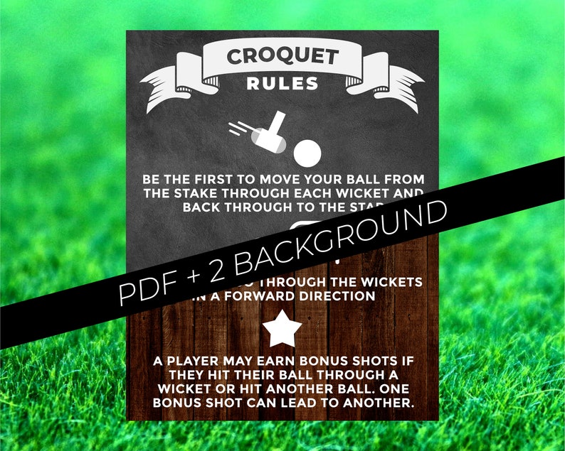 Croquet Poster, Croquet Rules, Croquet Decals Rule, Yard Sign, Croquet ...