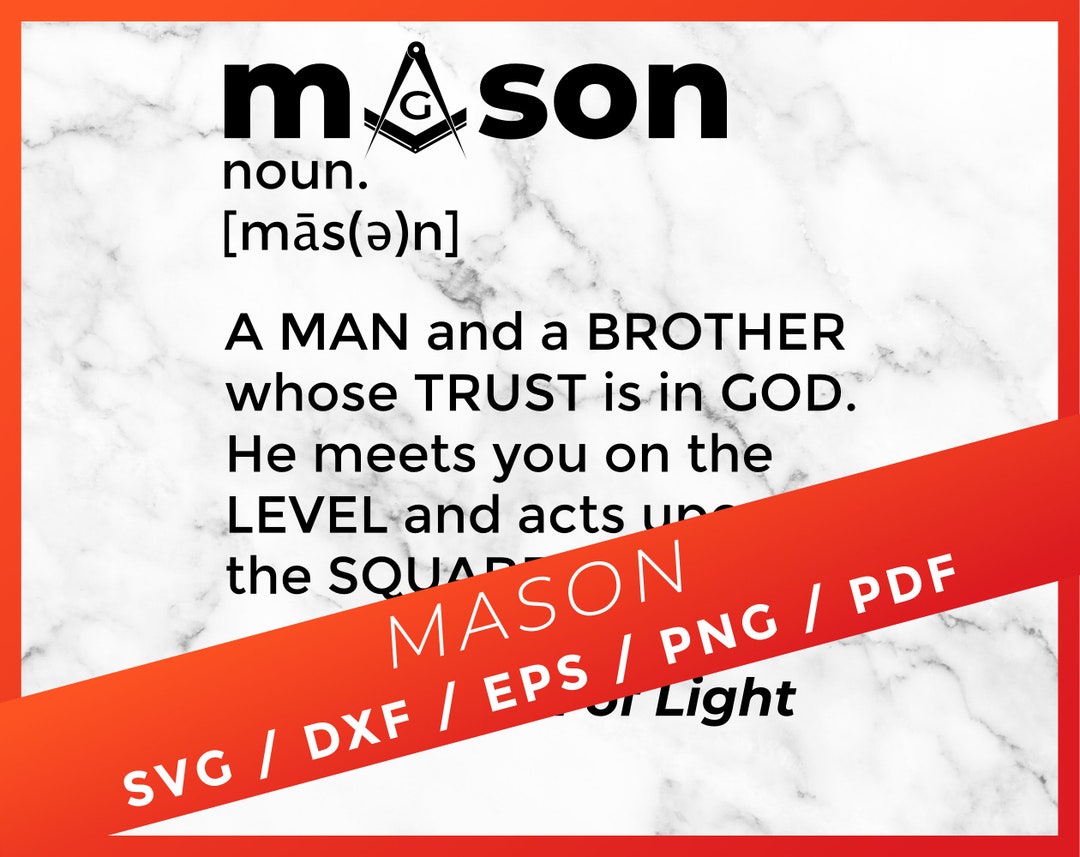 Masonic Definition Dictionary SVG, Mason Square Compass, Freemason for ...