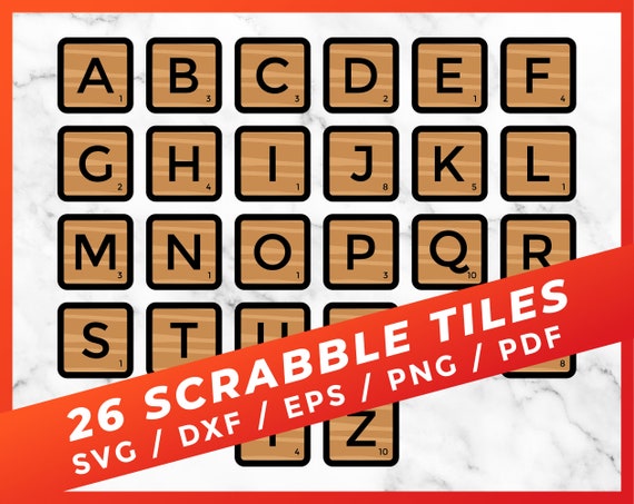 Wooded Scrabble Tiles SVG 26 Scrabble Tiles Wood for Cricut | Etsy