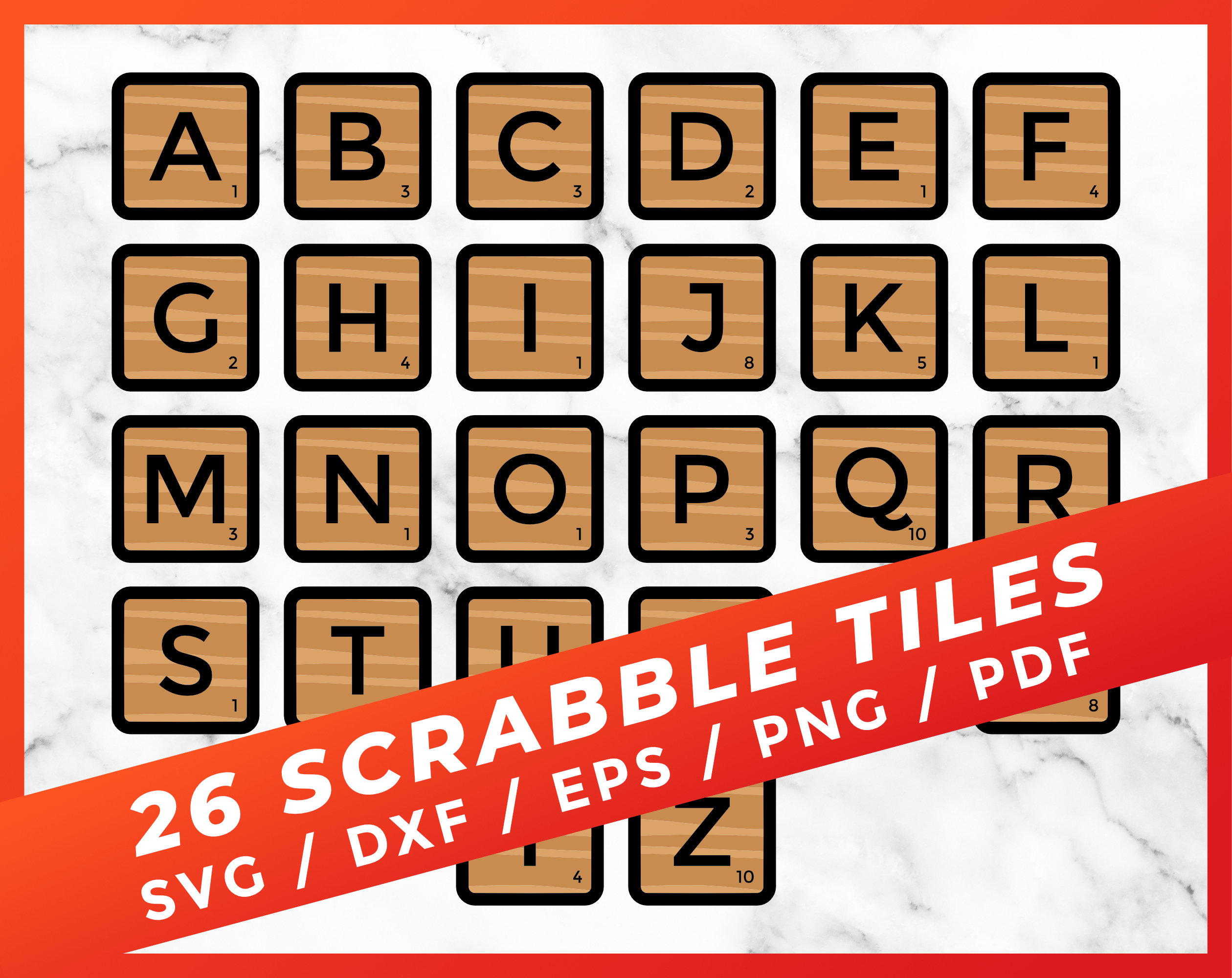 Wooded Scrabble Tiles SVG 26 Scrabble Tiles Wood for Cricut - Etsy