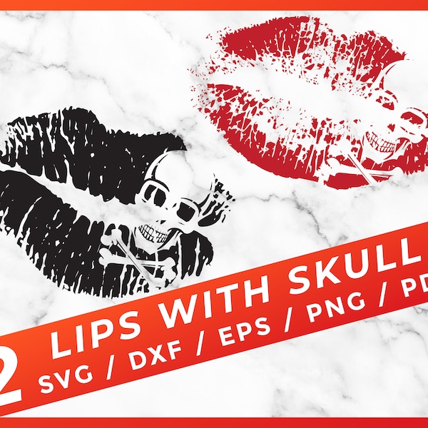 Lips With Skull Svg - Etsy