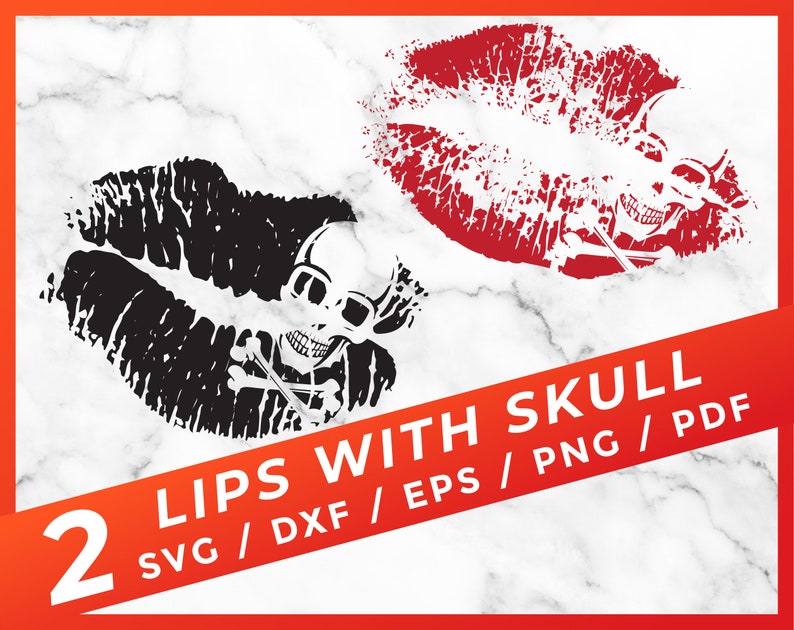 Lips With Skull SVG, Poisoned Kisses, Skull Cross Bones Lipstick ...