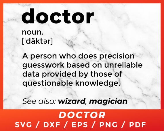 Doctor Definition SVG Med School Student Graduation Future | Etsy