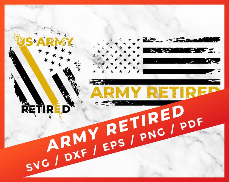 US ARMY Retired SVG American Military Soldier Veteran Retire - Etsy