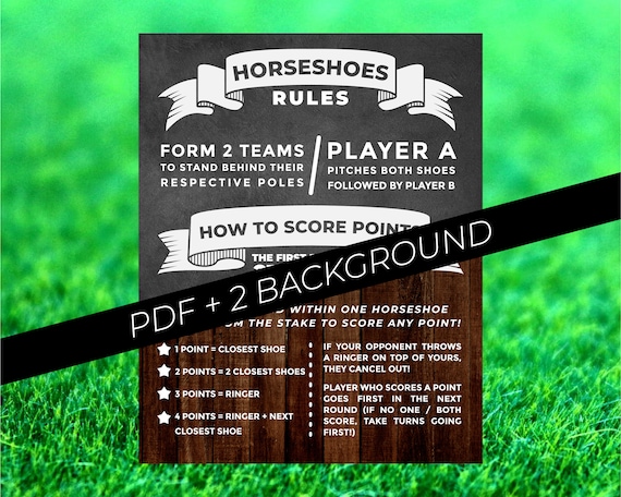 Horseshoes Game Rules Sign Poster Horseshoes Rules - Etsy