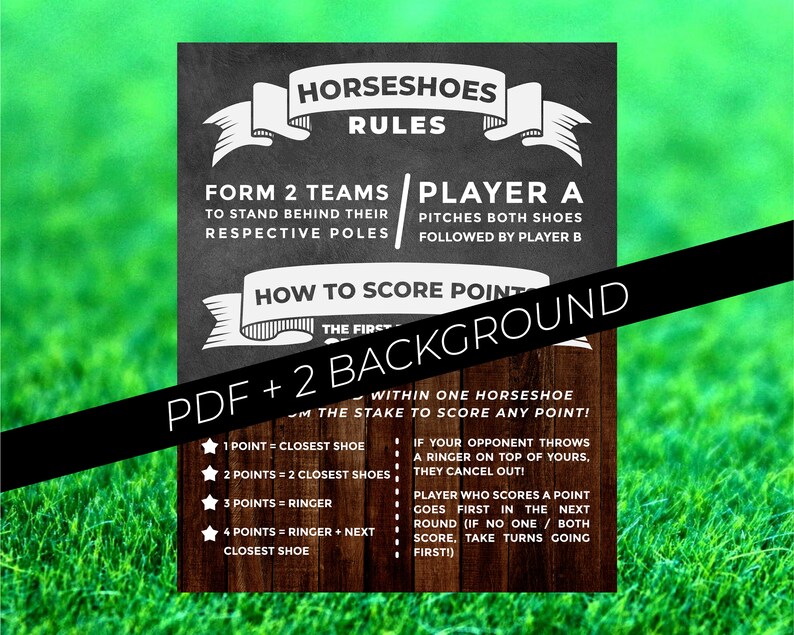 Horseshoes Game Rules Sign Poster Horseshoes Rules - Etsy