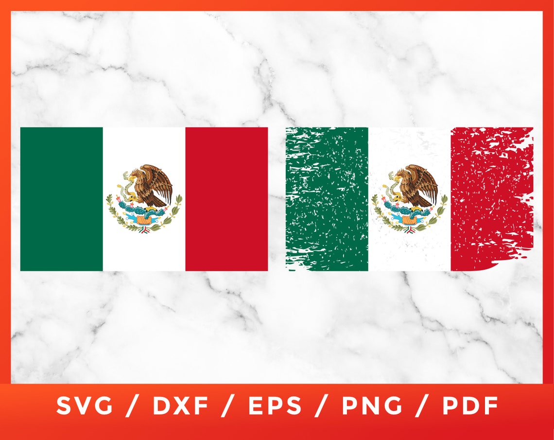 Mexico Flag SVG Distressed Mexico Flag SVG Mexico Coat of - Etsy