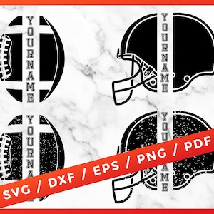 Your Name Football SVG, Football Split, Football Team Name Font ...